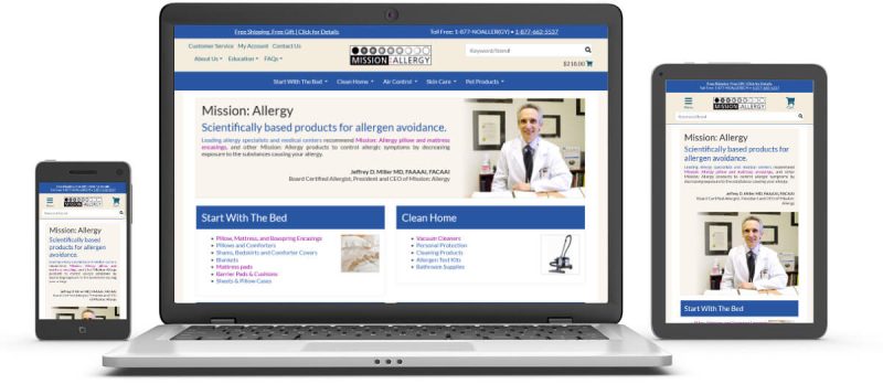 Mission: Allergy | Commerce V3 Website | sitebyMIKE